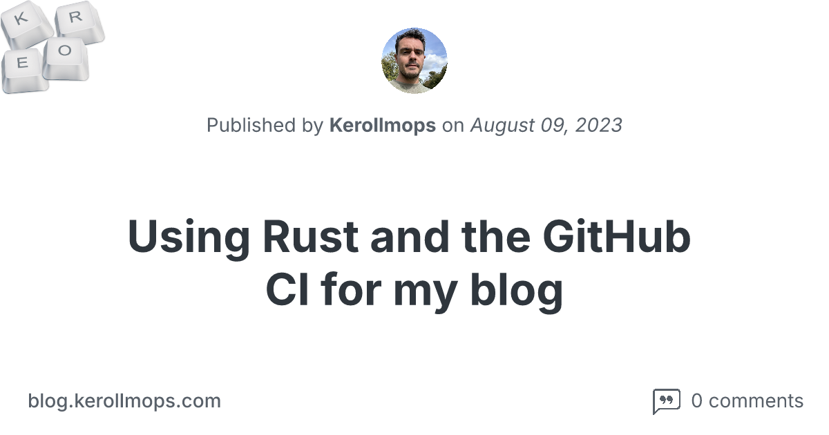 Using Rust And The Github Ci For My Blog 8967